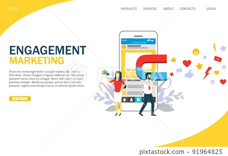 Engagement marketing vector website landing... - Stock Illustration ...