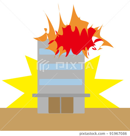 Illustration of a building fire - Stock Illustration [91967086] - PIXTA
