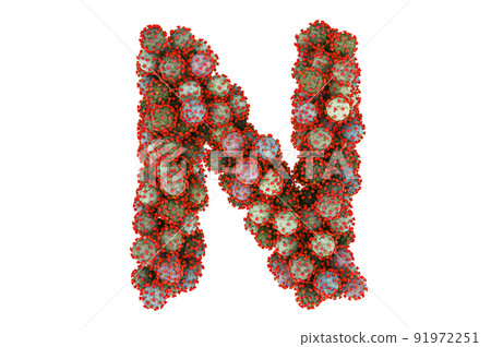 Letter N from viruses. 3D rendering - Stock Illustration [91972251] - PIXTA