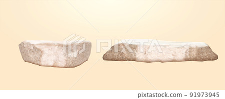 3d natural rough sandstone podiums - Stock Illustration [91973945] - PIXTA