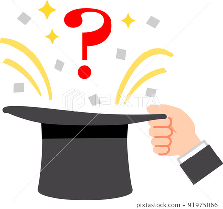 Question mark coming out of the top hat - Stock Illustration [91975066 ...