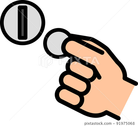 Hand to insert coins into the coin slot - Stock Illustration [91975068 ...