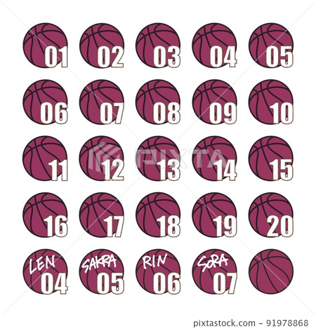 Basketball basketball sticker sticker number... - Stock Illustration ...