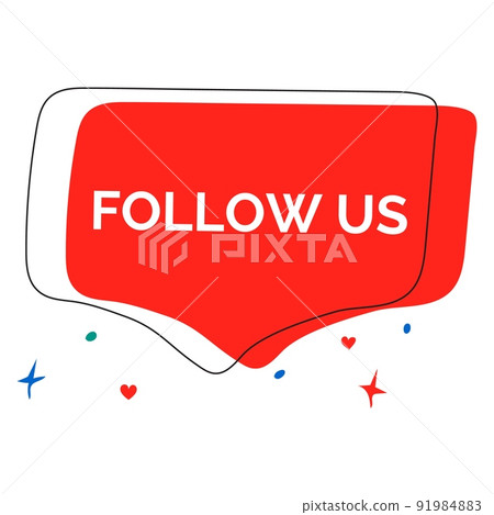 Social media concept, follow us banner. Set of... - Stock Illustration ...