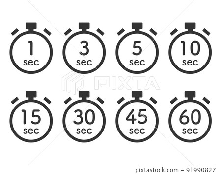 Stopwatch timer icon set 2sec showing time limit - Stock Illustration ...