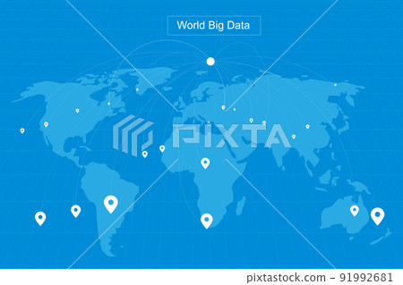 Dots and lines form the world map, GPS... - Stock Illustration ...