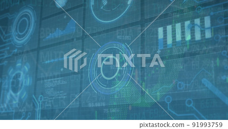 Image of data processing over black background - Stock Illustration ...