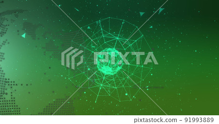 Image of data processing over green background - Stock Illustration ...