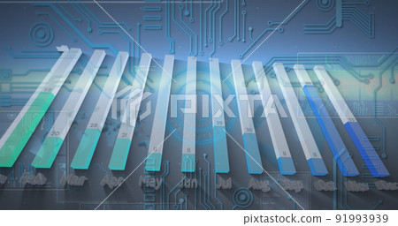 Image of data processing over blue background - Stock Illustration ...