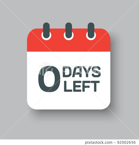 Countdown daily page calendar icon - 0 days left - Stock Illustration ...