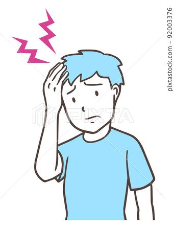 Throbbing headaches, migraines, men with one... - Stock Illustration ...