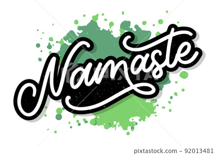Namaste lettering Indian greeting, Hello in... - Stock Illustration ...
