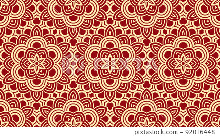 Flower geometric pattern. Seamless vector...-插圖素材 [92016448] - PIXTA圖庫