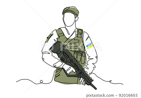 Soldier Shooting Gun Drawing