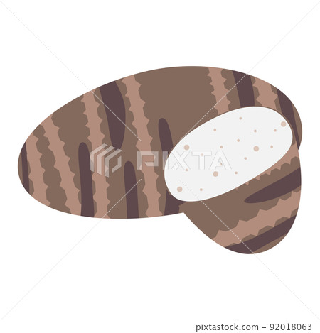 Cartoon Mid Autumn Festival Food. Taro isolated... - Stock Illustration ...