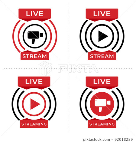 Collection of Live streaming symbol for web and... - Stock Illustration ...