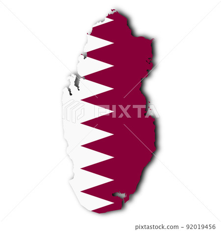 Qatar map on white background with clipping... - Stock Illustration ...
