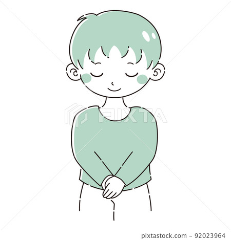 Illustration of a boy bowing - Stock Illustration [92023964] - PIXTA