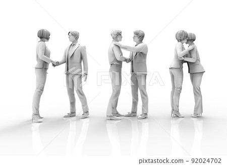 CG human shaking hands - Stock Illustration [92024702] - PIXTA