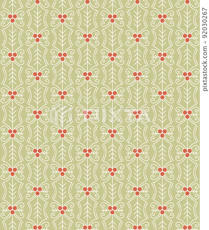 Seamless pattern with decorative holly design - Stock Illustration ...