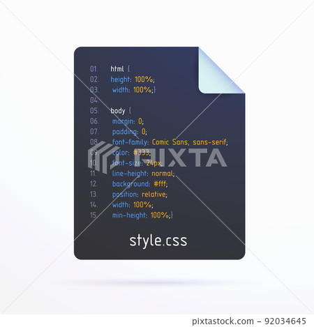 CSS - flat vector icon. Cascading Style Sheets...-插圖素材 [92034645] - PIXTA圖庫