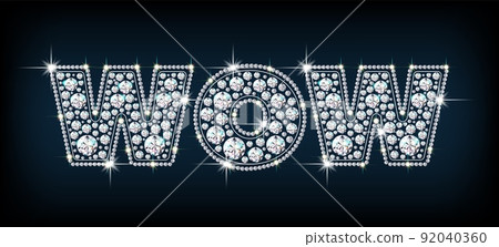 Letters WOW made from sparkling diamonds vector - Stock Illustration ...