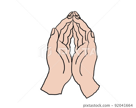 Colored water holding gassho - Stock Illustration [92041664] - PIXTA