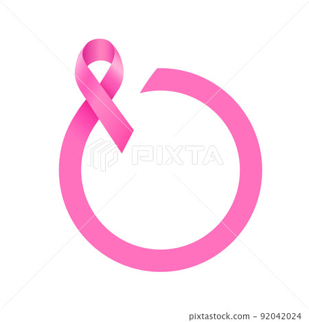 Pink ribbon curve in circle shape. - Stock Illustration [92042024] - PIXTA
