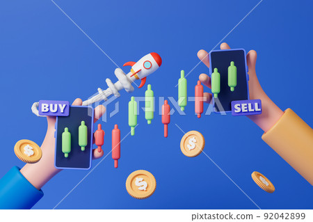 3d rendering concept stock market illustration.... - Stock Illustration ...