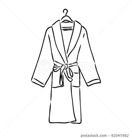 Bath robe, robe for the shower, bathrobe,... - Stock Illustration ...