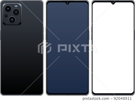 Large screen smartphone back and front frame set - Stock Illustration ...