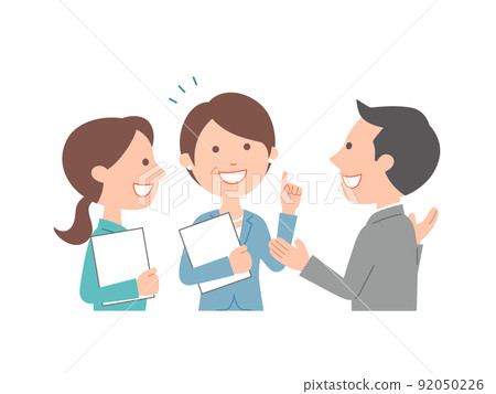 Three business people chatting - Stock Illustration [92050226] - PIXTA