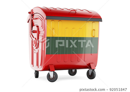 Garbage container with Lithuanian flag, 3D...-插圖素材 [92051847] - PIXTA圖庫
