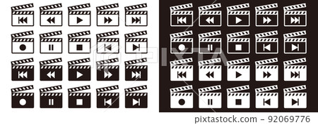 Clapperboard video playback mark 002 - Stock Illustration [92069776 ...
