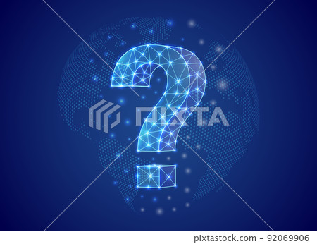 Question mark 3d low poly symbol with blue... - Stock Illustration ...