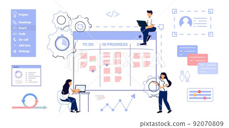 Kanban software development outline concept... - Stock Illustration [92070809] - PIXTA