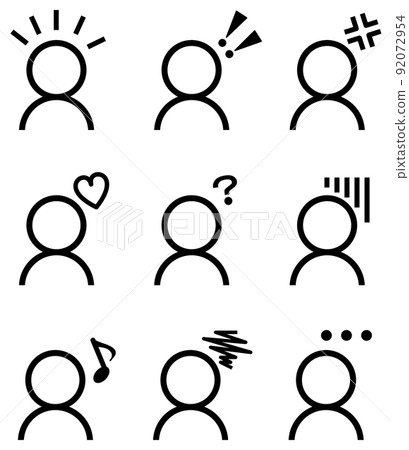 Multiple icons expressing the emotions of the... - Stock Illustration ...