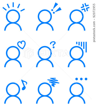 Multiple icons expressing the emotions of the... - Stock Illustration ...