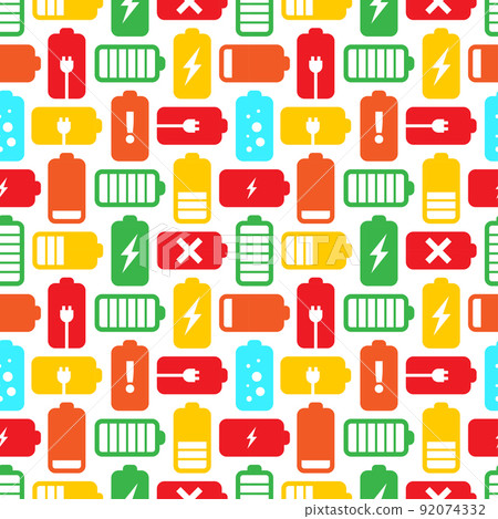 Battery pattern. Power charge texture with plus... - Stock Illustration ...