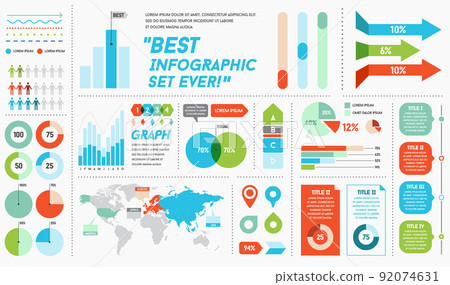100 Infographic Elements Infographics Elements Mega Pack Vector