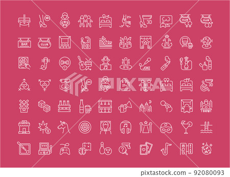 Set of Line Icons of Night Life. - Stock Illustration [92080093] - PIXTA