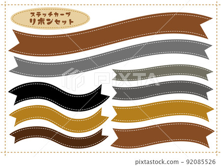 Stitch Curve Ribbon Icon Frameset 05 - Stock Illustration [92085526 ...