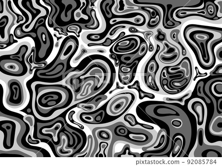 Abstract black and white fluid shape pattern... - Stock Illustration ...