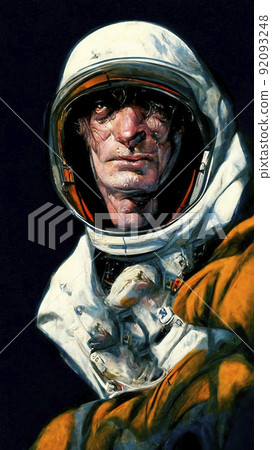 Portrait of a fictional astronaut - space... - Stock Illustration ...