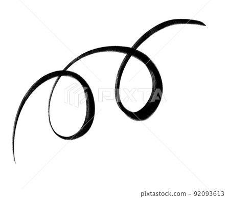 black ink line swirl loop doodle freehand... - Stock Illustration ...
