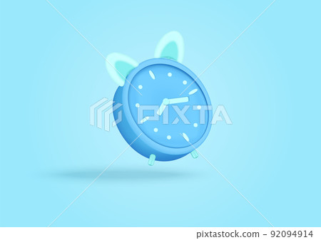 3D round clock on blue pastel background....-插圖素材 [92094914] - PIXTA圖庫