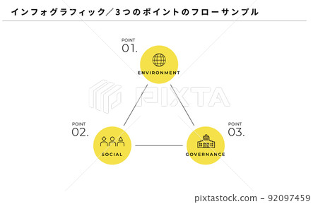 Infographic, 3-point design, vector - Stock Illustration [92097459] - PIXTA