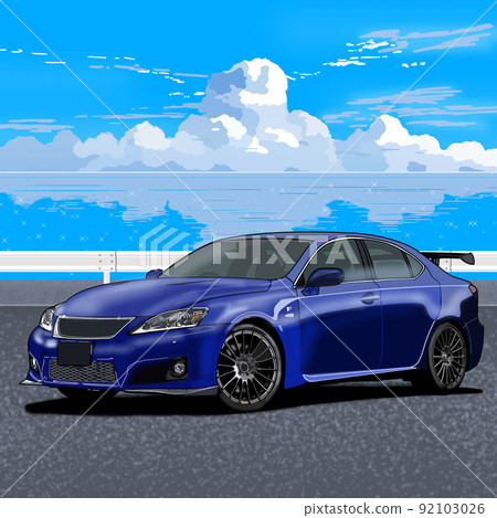 Sports car summer background - Stock Illustration [92103026] - PIXTA