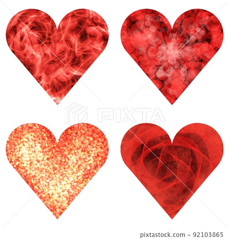 Heart-shaped icons, textured heart marks,... - Stock Illustration ...