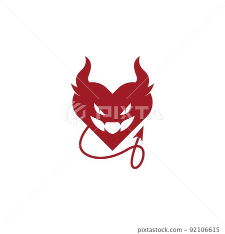 Devil heart icon logo design illustration - Stock Illustration ...